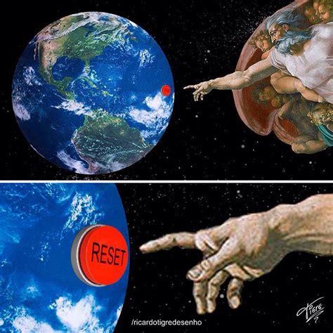Virtual Babaji Vishwananda God Pressing Reset Button On Earth