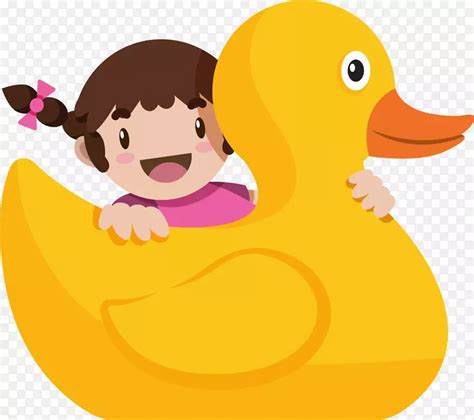 黄色卡通女孩小黄鸭PNG图片素材下载 图片编号ywjxabdq 免抠素材网