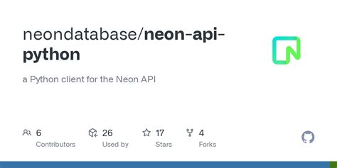 Github Neondatabaseneon Api Python A Python Client For The Neon Api