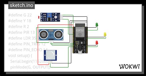Pir Ldr And Ultrasonic Sensors Wokwi Esp32 Stm32 Arduino Simulator
