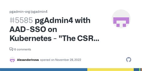 Pgadmin4 With Aad Sso On Kubernetes The Csrf Tokens Do Not Match · Issue 5585 · Pgadmin Org