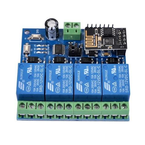 Module Relais Wifi 5v 12v Esp8266 Esp 01 2 4 Canaux Pour Application Iot Smart Home Eur 5 53