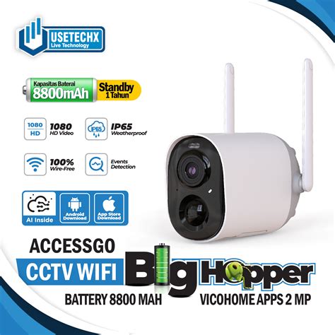 Ip Cam Smart Wifi Cctv Canggih W Li On Baterai Mah Accessgo Bighopper Tanpa Colok Listrik
