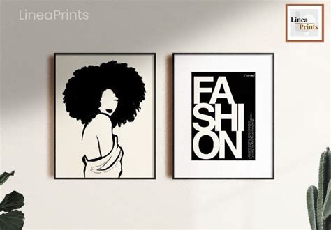 Nude Line Art Print Printable Wall Art Black Woman Art Female