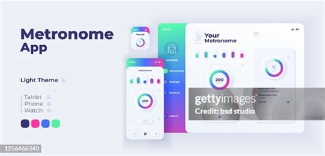 Metronome App Screen Vector Adaptive Design Template Rhythm Supporting