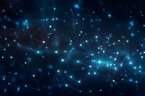Premium Ai Image Blue Abstract Background With A Network Grid And
