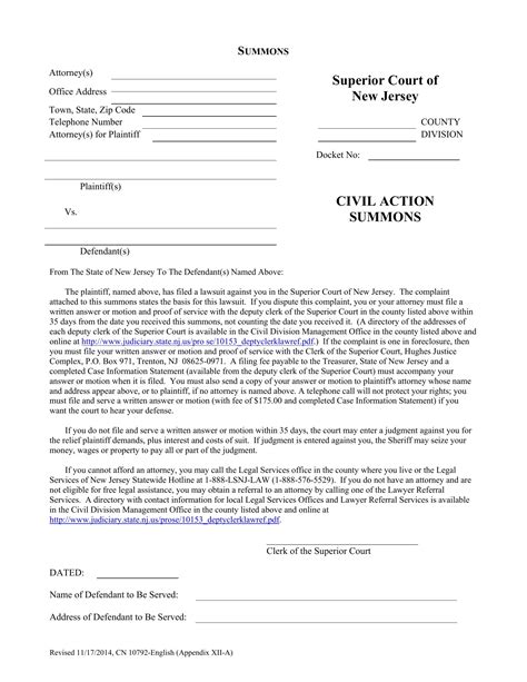 New Jersey Civil Form ≡ Fill Out Printable Pdf Forms Online