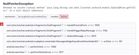 Nullpointerexception Getmsgid On A Null Object Reference · Issue 38 · Zohosalesiq
