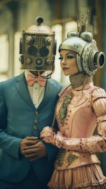A Man And Woman Dressed In Pink Captured Beautifully Premium Ai