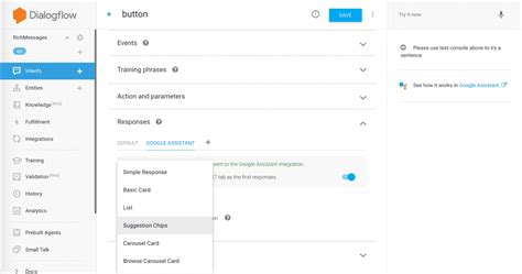 Custom Payload Add A Rich Message Button To Dialogflow