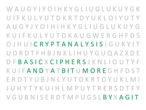 cryptanalysis basic ciphers and a bit more