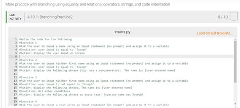 More Practice With Branching Using Equality And