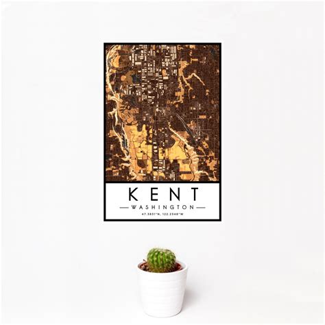 Kent Washington Map Print In Ember — Jace Maps Kent Washington Map Print In Ember — Jace Maps