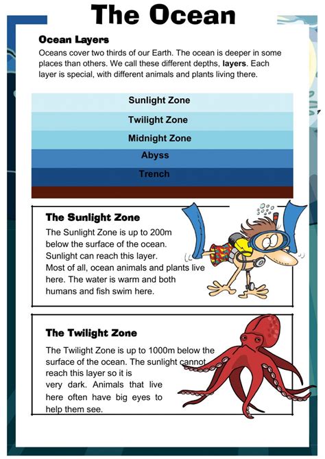 Ocean Reading Comprehension Worksheets Reading Comprehension Worksheets