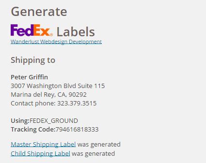 Print FedEx Shipping Labels WooCommerce Plugin