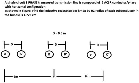 A Single Circuit 3 Phase Transposed Transmission Line Is Composed Of 2 Acsr Conductorphase With