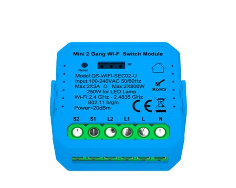 EC Series 2 Gangs WiFi Switch Module With RF Receiver QUALITY LED CO LTD