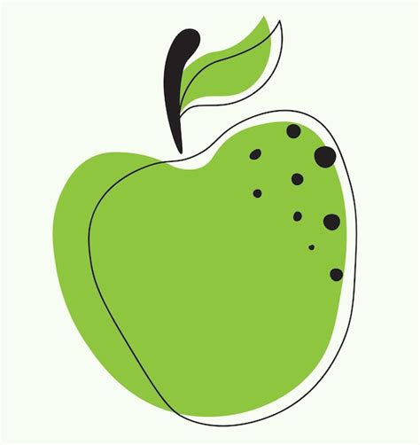Premium Vector Green Apple Abstract Fruit Simple Design