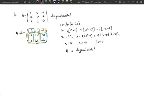 Determine Whether The Given Matrix A Is Diagonalizable Where Possible