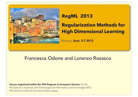 Pdf Regml 2013 Regularization Methods For High Dimensional