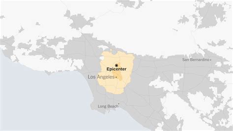 Map 4 4 Magnitude Earthquake Shakes Los Angeles The New York Times
