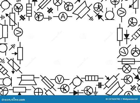 Radio Component Frame Picture Resistor Transistor Diode And Capacitor Radio Electronic