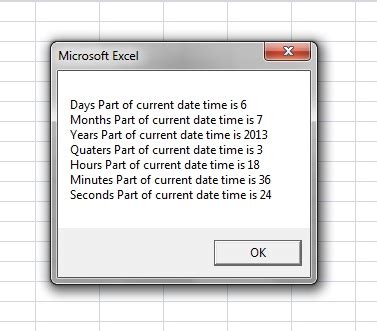 Excel VBA Excel Date Time Functions DatePart