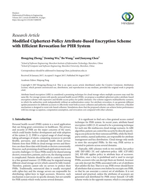 Pdf Modified Ciphertext Policy Attribute Based Encryption Scheme With