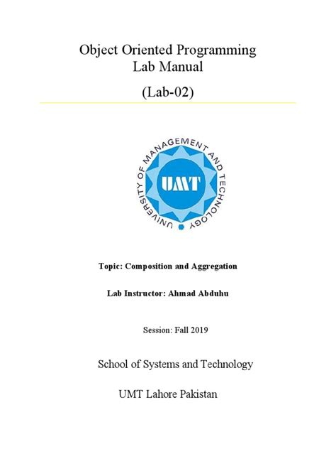 Object Oriented Programming Lab 06 Composition And Aggregation Pdf