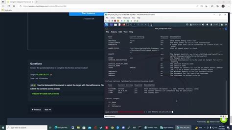 Htb Academy Using The Metasploit Framework Modules Youtube