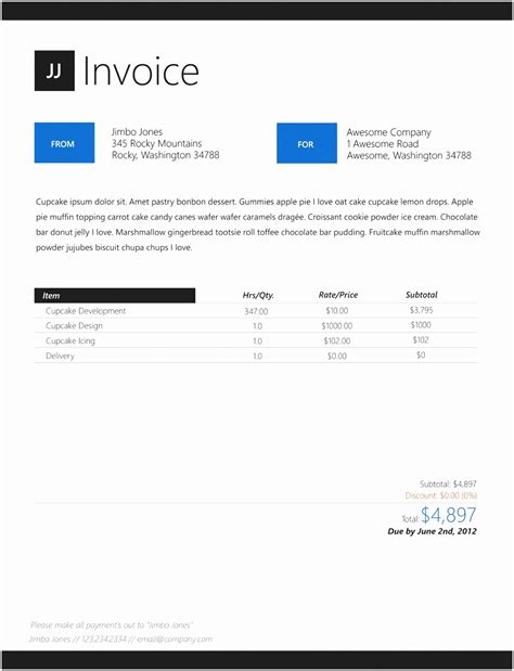 Website Design Invoice Template Shooters Journal