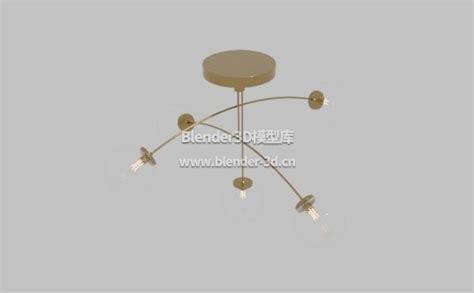 Blender 枝形球形吊灯3d模型素材资源免费下载 Blender3d模型库