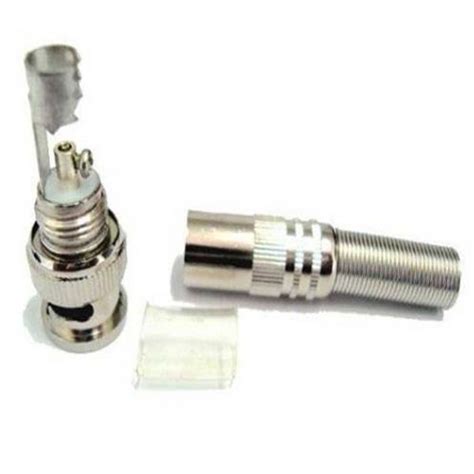 Conector Bnc Kit 4 Peças Cftv Macho Mola Parafuso 4mm Para Camera Segurança Hardfast Eletrônicos