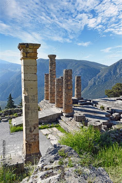 Apollo Temple In Delphi An Archaeological Site In Greece At The Mount