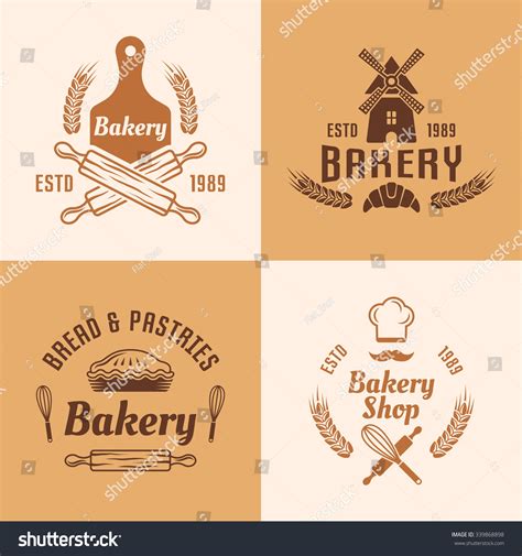 베이커리 벡터 색 라벨 배지 엠블럼 스톡 벡터로열티 프리 339868898 Shutterstock