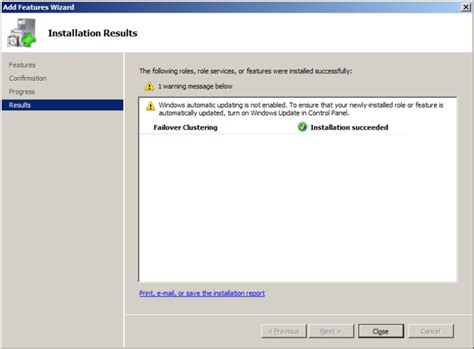 Installing Failover Clustering With Windows Server 2008 R2