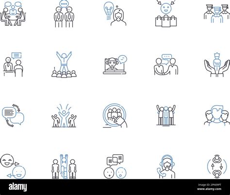 Coaching Outline Icons Collection Mentoring Guiding Instructing