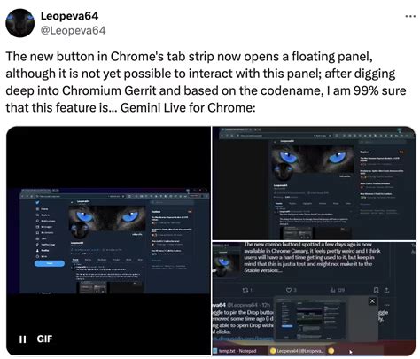 消息称谷歌正为 Chrome 浏览器引入“glic”ai 功能，基于 Gemini Live 大模型打造 Ai 人工智能