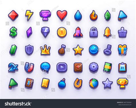 Big Icon Set 2d Game User Stock Vector Royalty Free 1687769569 Shutterstock