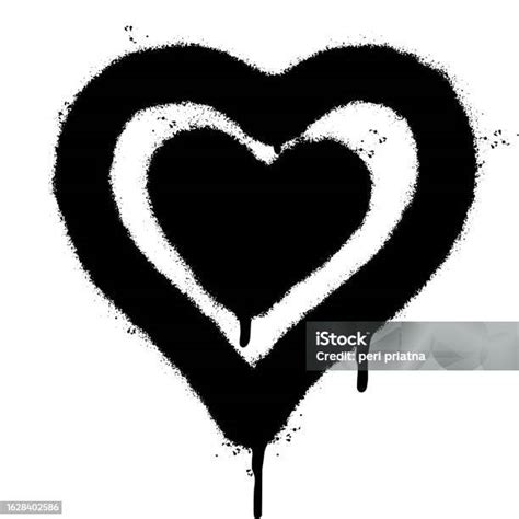 스프레이 페인티드 그래피티 하트 아이콘 Word Sprayed 흰색 배경으로 격리되어 있습니다 그래피티 글꼴 사랑 아이콘은 흰색 위에 검은색으로 스프레이를 뿌립니다 개념에