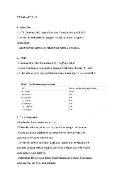 Tatalaksana Dan Manifest Klinis Hipotiroid Pdf