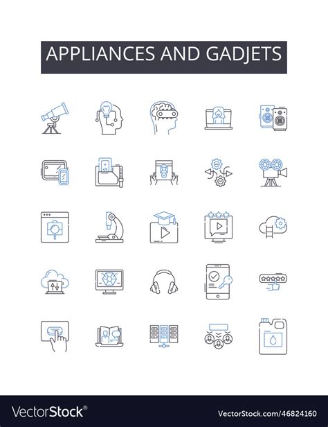 Appliances And Gadjets Line Icons Collection Vector Image