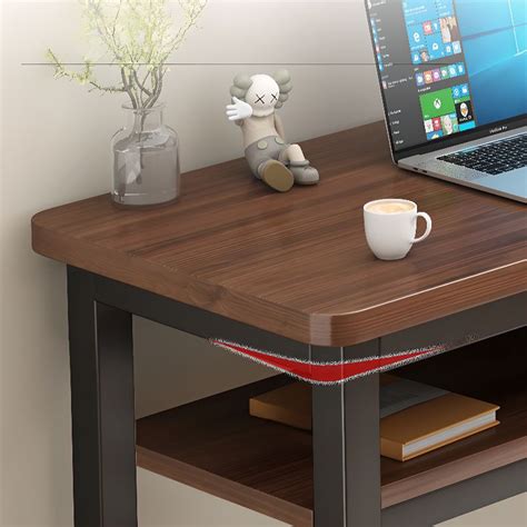 Casual Sepia Composite Wood Rectangular Computer Work Desk With