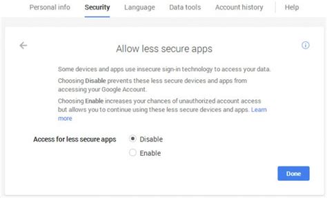 gmail starts to block less secure apps how to enable access again