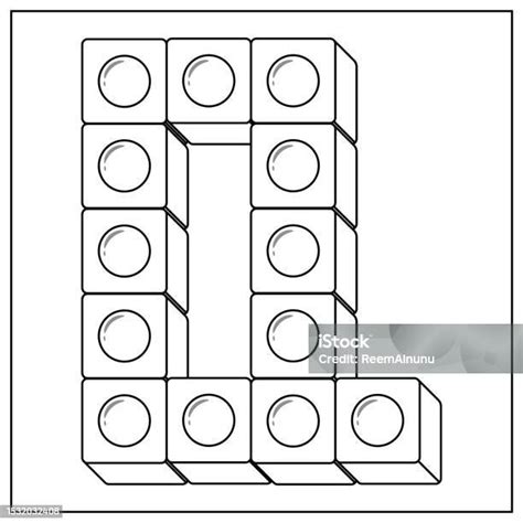 Block Alphabet English Letter Q Blocks In Sketch Stroke Modern Style Drawing Stock Illustration