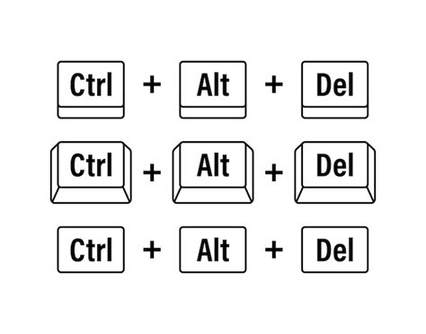 premium vector ctrl alt del shortcut keys keyboard keys computer button vector stock illustration
