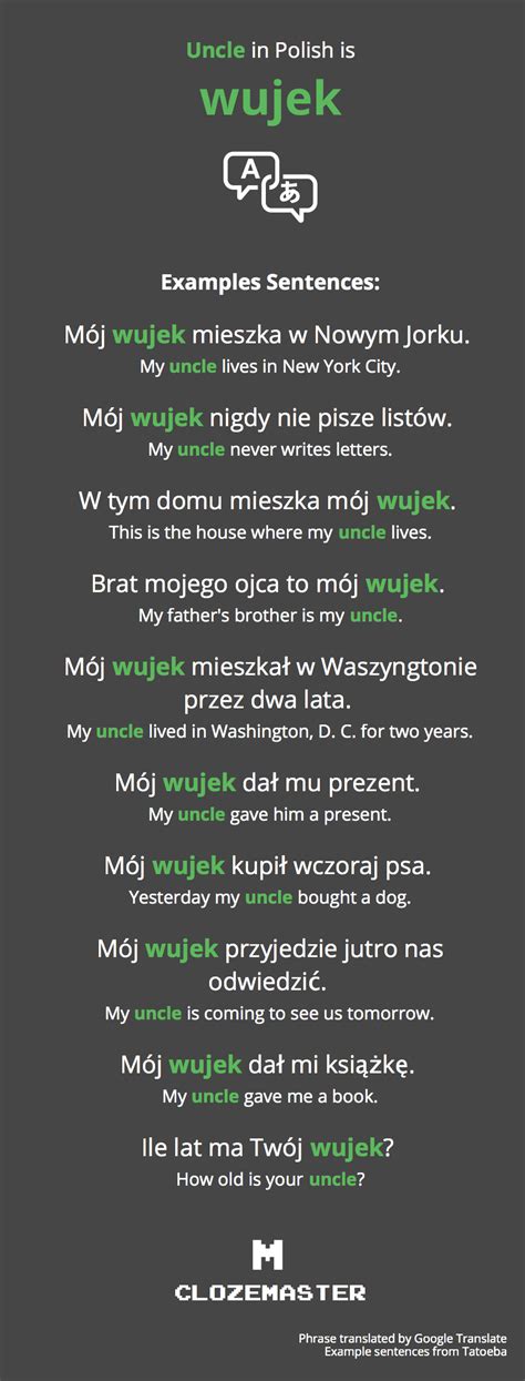 How To Say Uncle In Polish Clozemaster