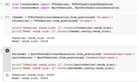 Difference Between Vocabsize In Model T5forconditionalgeneration T5 Small And Its