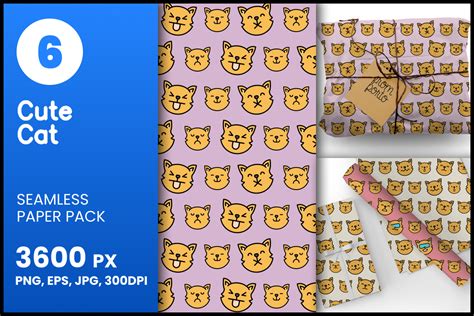 Cute Cat Seamless Patterns Graphic By Fromporto · Creative Fabrica
