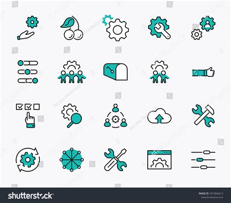 Set Settings Setup Vector Line Icons Stock Vector Royalty Free 1815836612 Shutterstock